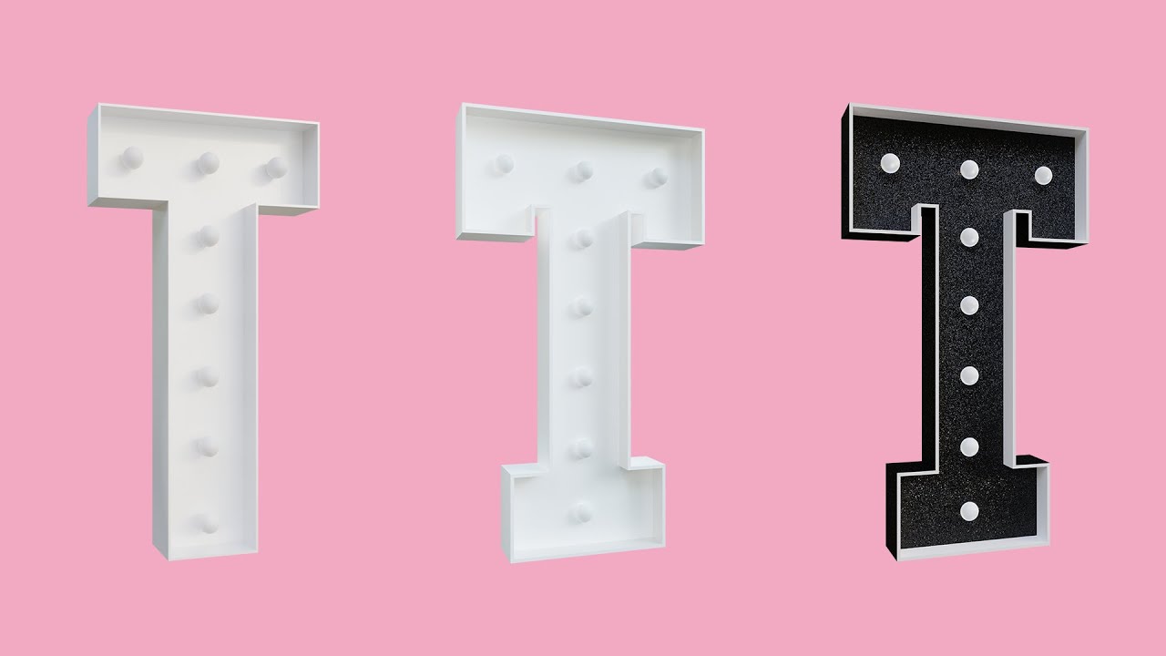 Marquee Letter T DIY Tutorial - YouTube
