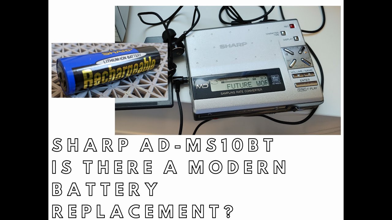 Sharp AD MS10BT battery replacement for Sharp MiniDisc Player Recorder MD-MS200 - background ...