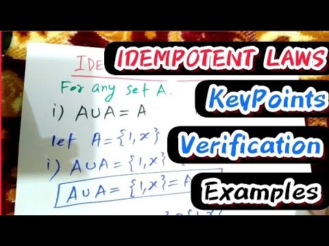 What is Idempotent Laws ||Maths For All Classes|| Maths New Book 10th ...