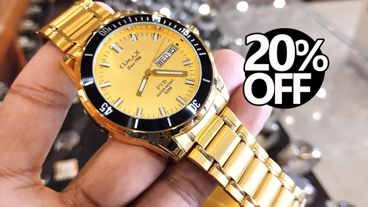 20% Discount On OMAX Men's Watch | OMAX Golden Color Men's Watch | OMAX ...