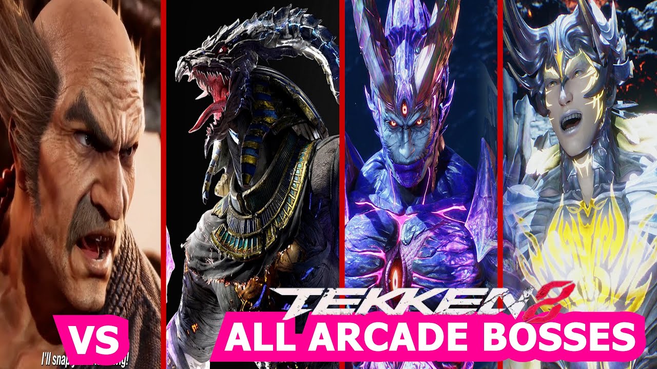 TEKKEN 8 | Heihachi VS All Arcade Bosses [Azazel, True Devil Kazuya ...