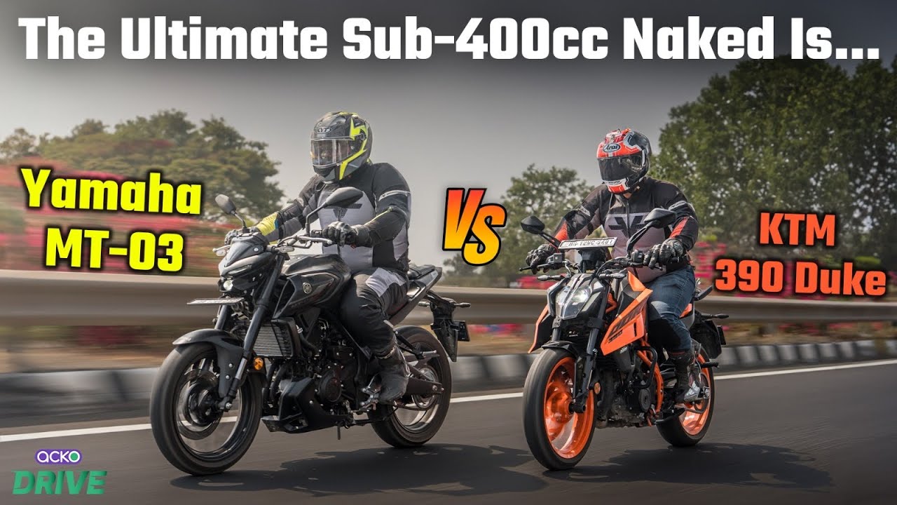 KTM 390 Duke vs Yamaha MT-03 Naked Comparison Real World Test Review ...