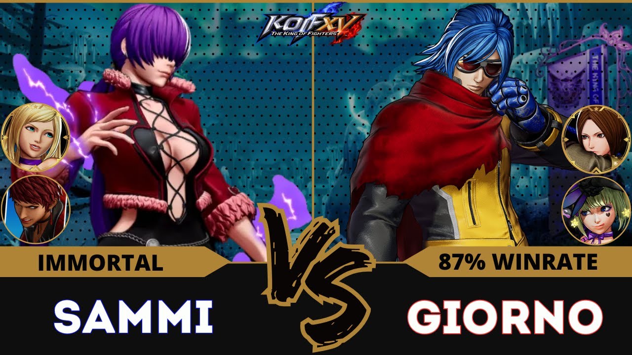 KOF XV⭐SAMMI (B.Jenet/O.Shermie/Vice) vs GIORNO (Whip/Krohnen/Sylvie)⭐ ...