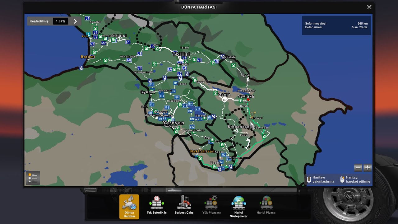 ASIA DREAM MAP 7.6 ETS2 1.49 NAHÇIVAN - YEVLAX - YouTube