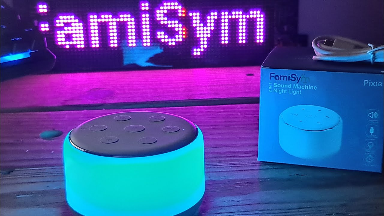 FamiSym 2 in 1 Sound Machine and Night Light Portable Lullaby Machine ...