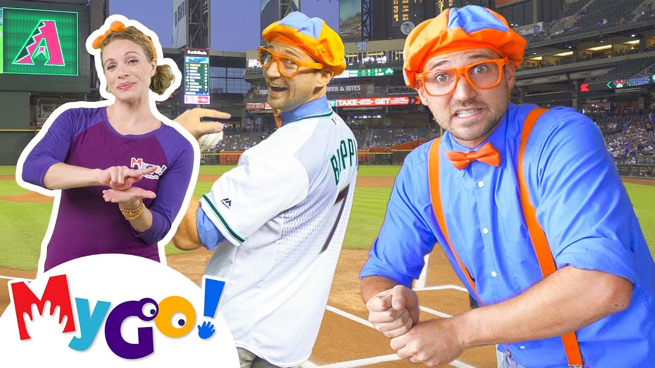 Blippi Hits Home Runs in Baseball! ⚾🧢 | Blippi MyGo! | Kids ASL Videos ...