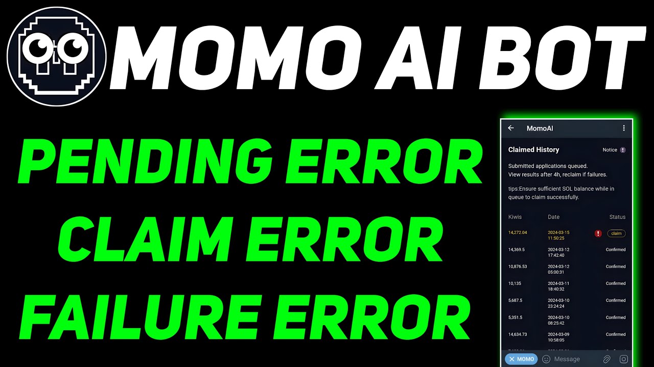 Momo Ai Telegram Bot New Update | Momo Bot Claim Error | Momo Bot Pending Error | Momo Bot ...