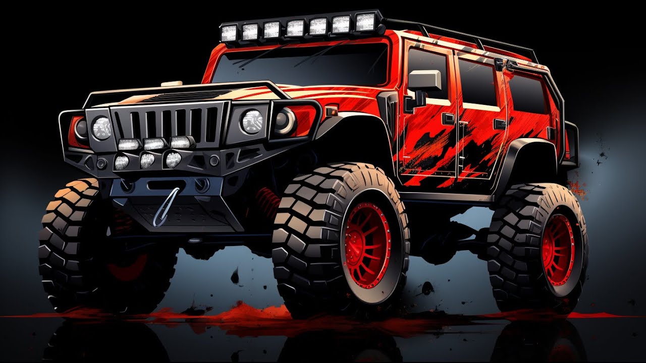 Hummer H1 in Monster Truck Style. AI Created - YouTube