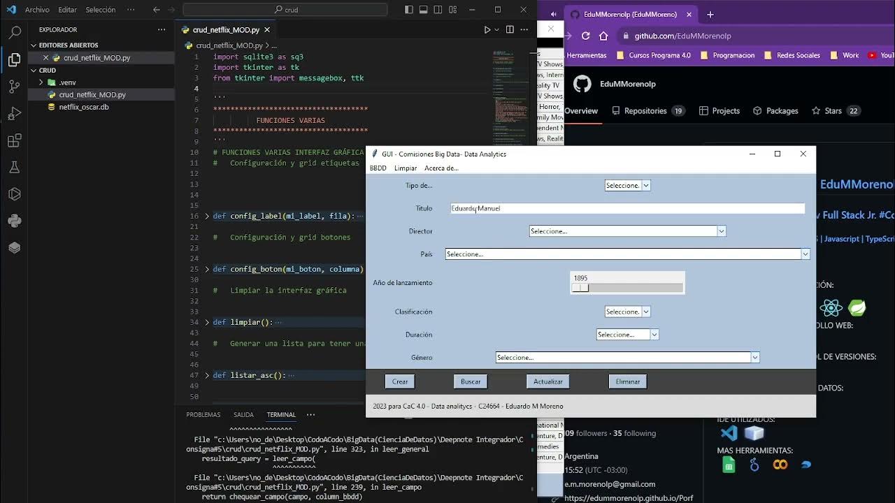 Visualizacion de BBDD con Python - Ejercicio Codo a Codo - YouTube