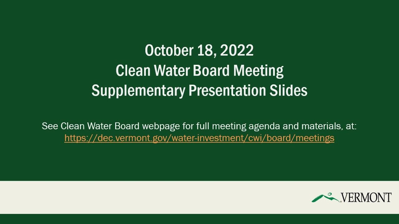 Clean Water Board Meeting October 18, 2022 - YouTube