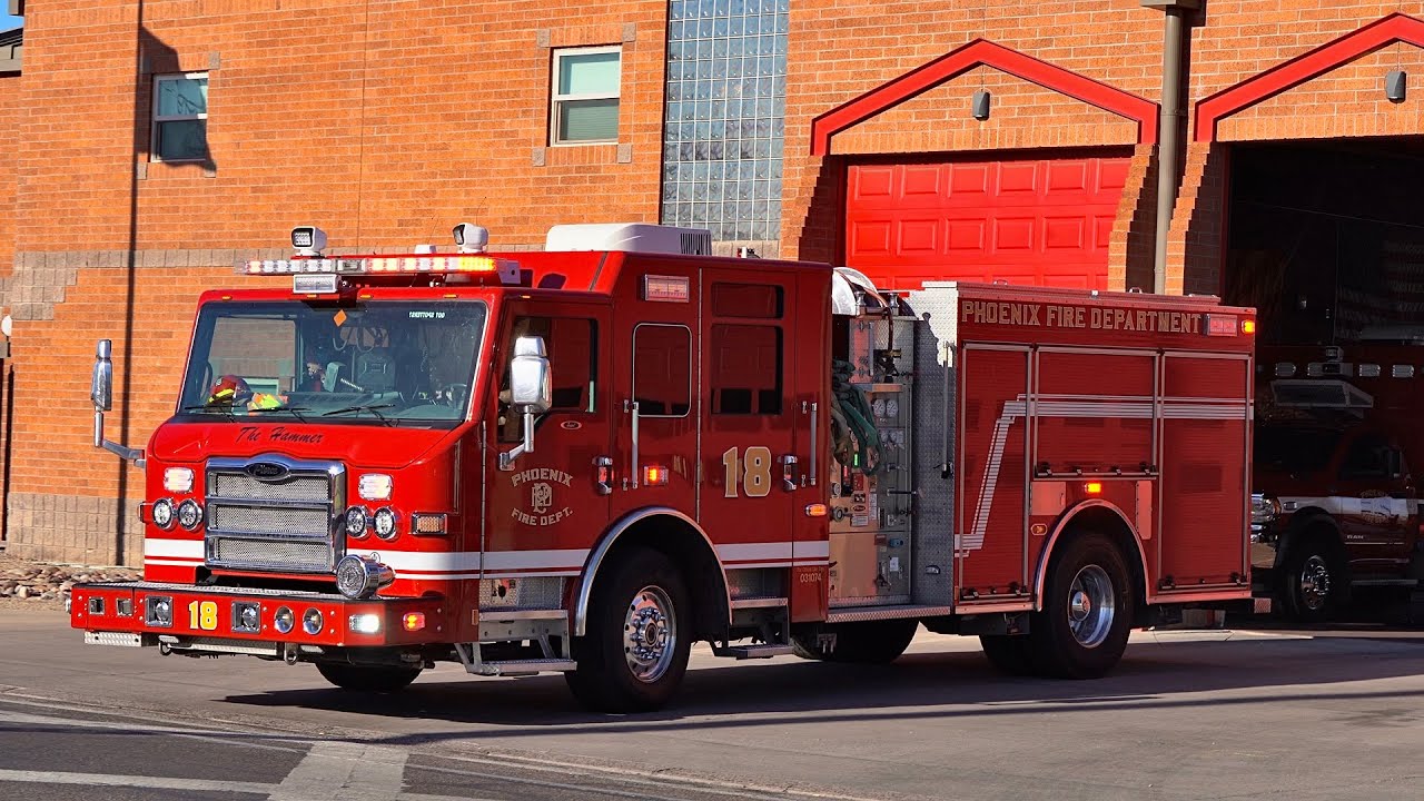 Phoenix Fire Dept. Engine 18 responding - YouTube