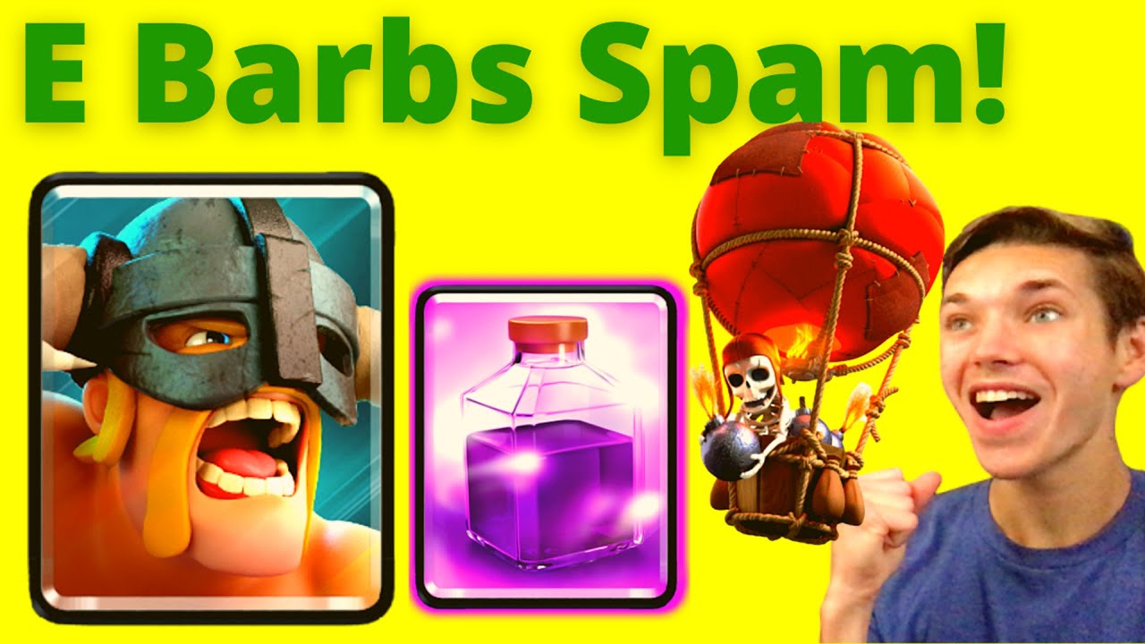 BEST *NEW Bridge Spam Deck in Clash Royale: E Barbs Balloon Rage ...