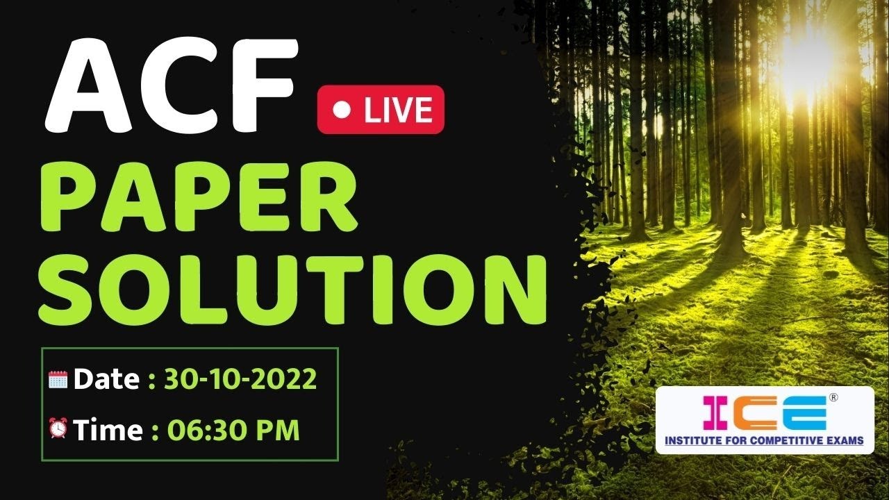 ACF Paper Solution 2022 || ACF પેપર સોલ્યુશન || ACF 2022 GPSC || LIVE ...