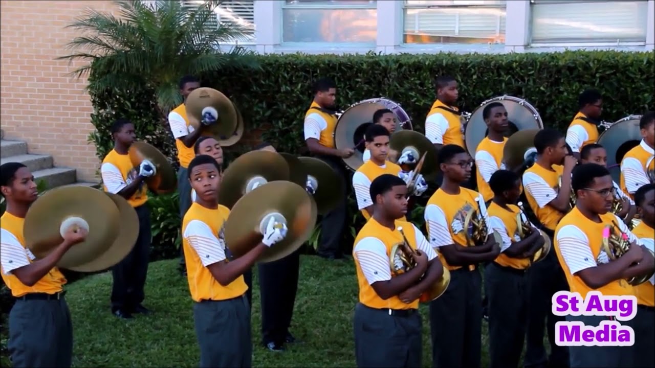 St Aug marching band Drumline performance - YouTube