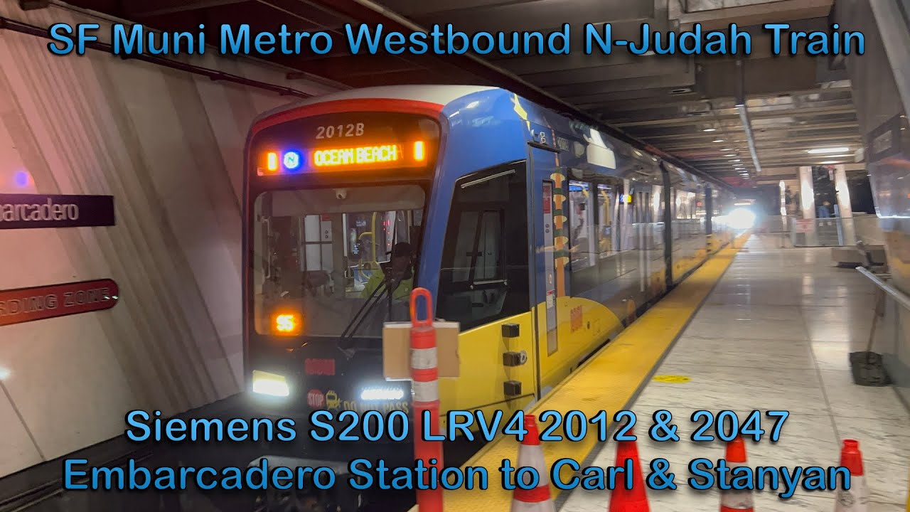 SF Muni Metro 2-Car Siemens S200 LRV4 2012 & 2047 Westbound N-Judah ...