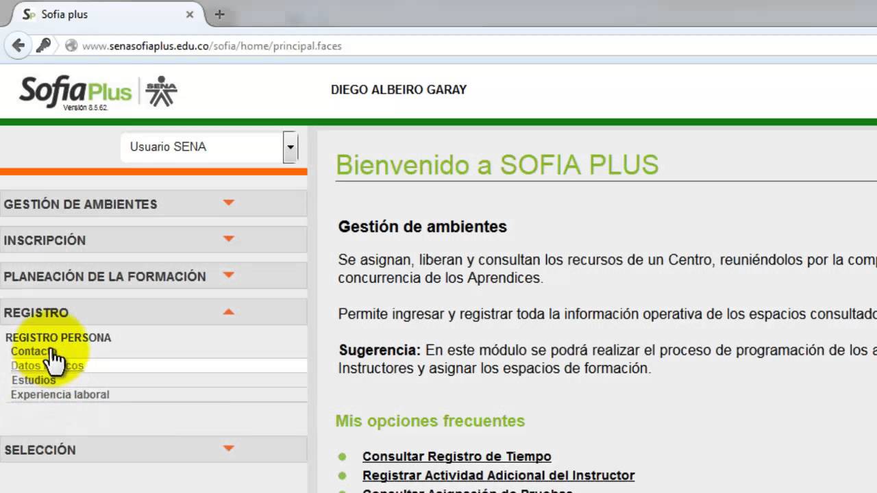 Registro Sofia Plus Sena Sofia Plus