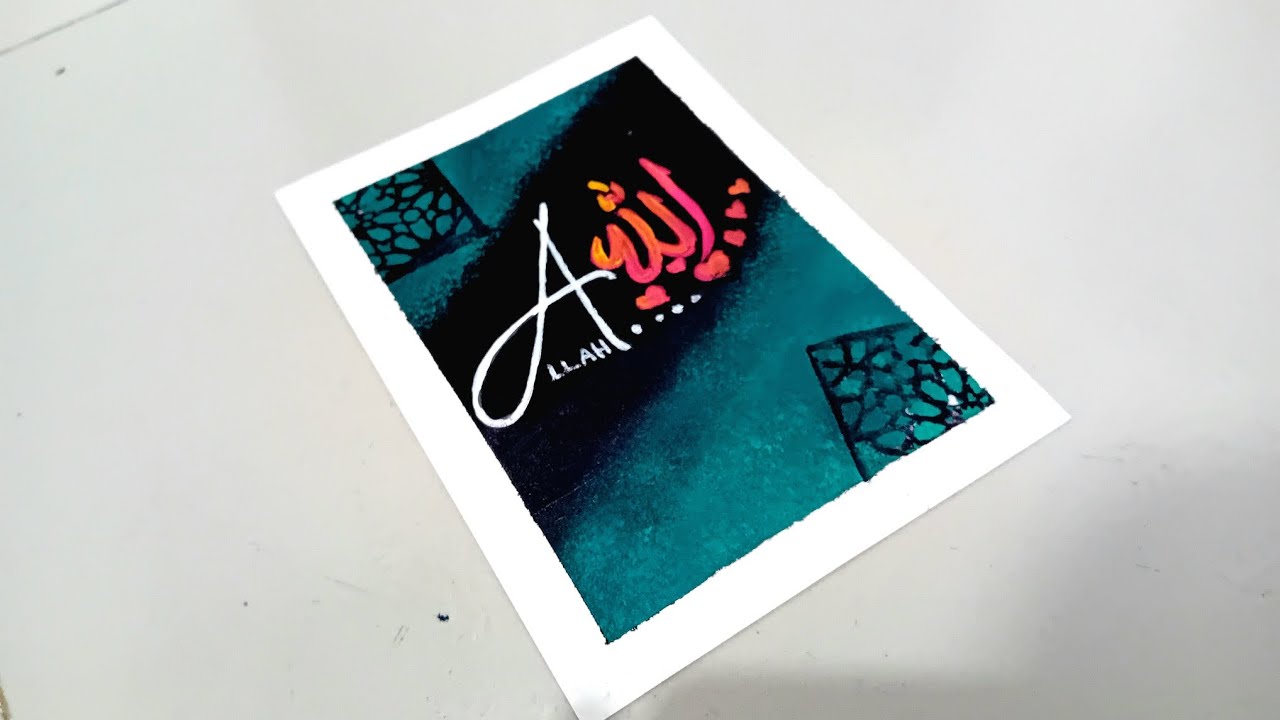 How to art easy islamic calligraphy on paper by acrylic colour/Art and Craft with Mehedy - YouTube