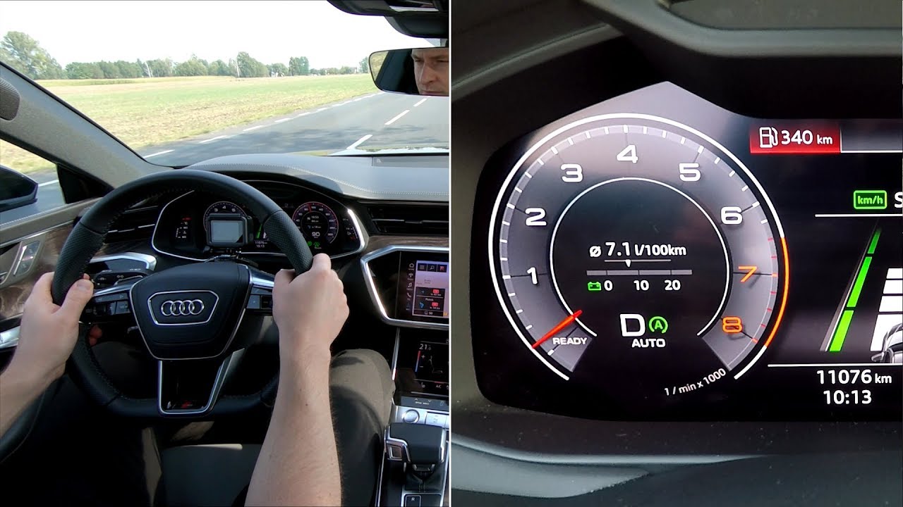 Audi A6/A7 Mild Hybrid 48V real-life test (55 TFSI) :: [1001cars] - YouTube