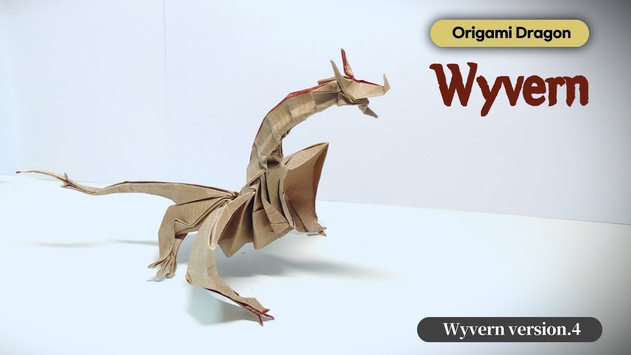 Origami Wyvern 와이번 V.4 , 드래곤 종이접기, 멋있는 와이번 접는 방법 - YouTube