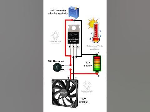 Temperature sensor fan circuit #diy #shorts #viral - YouTube