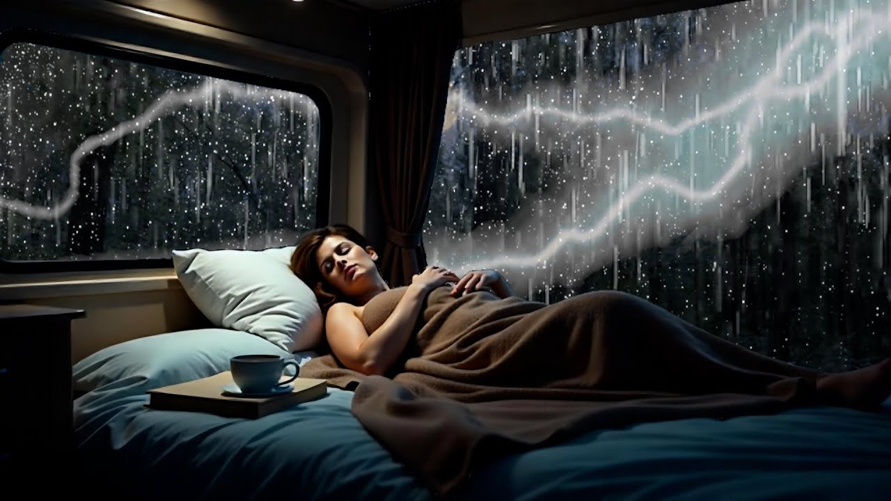 Deep Sleep with Rain & Thunder - Cozy Car Storm Ambience // Relaxing Rain Sounds ASMR RELAXATION ...