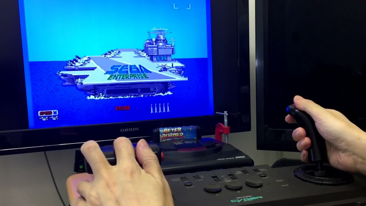 CYBERSTICK connected to MEGA DRIVE(Played Afterburner II) - YouTube