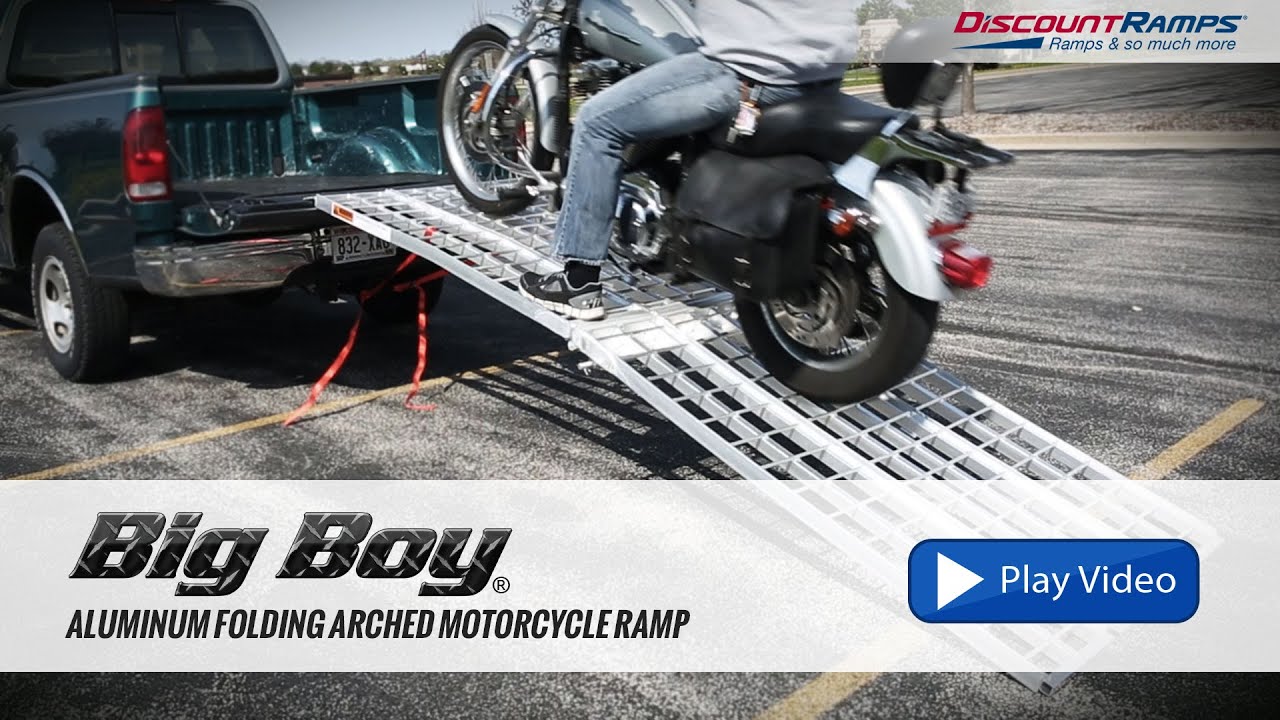 Big Boy Aluminum Folding Arched Motorcycle Ramp - YouTube