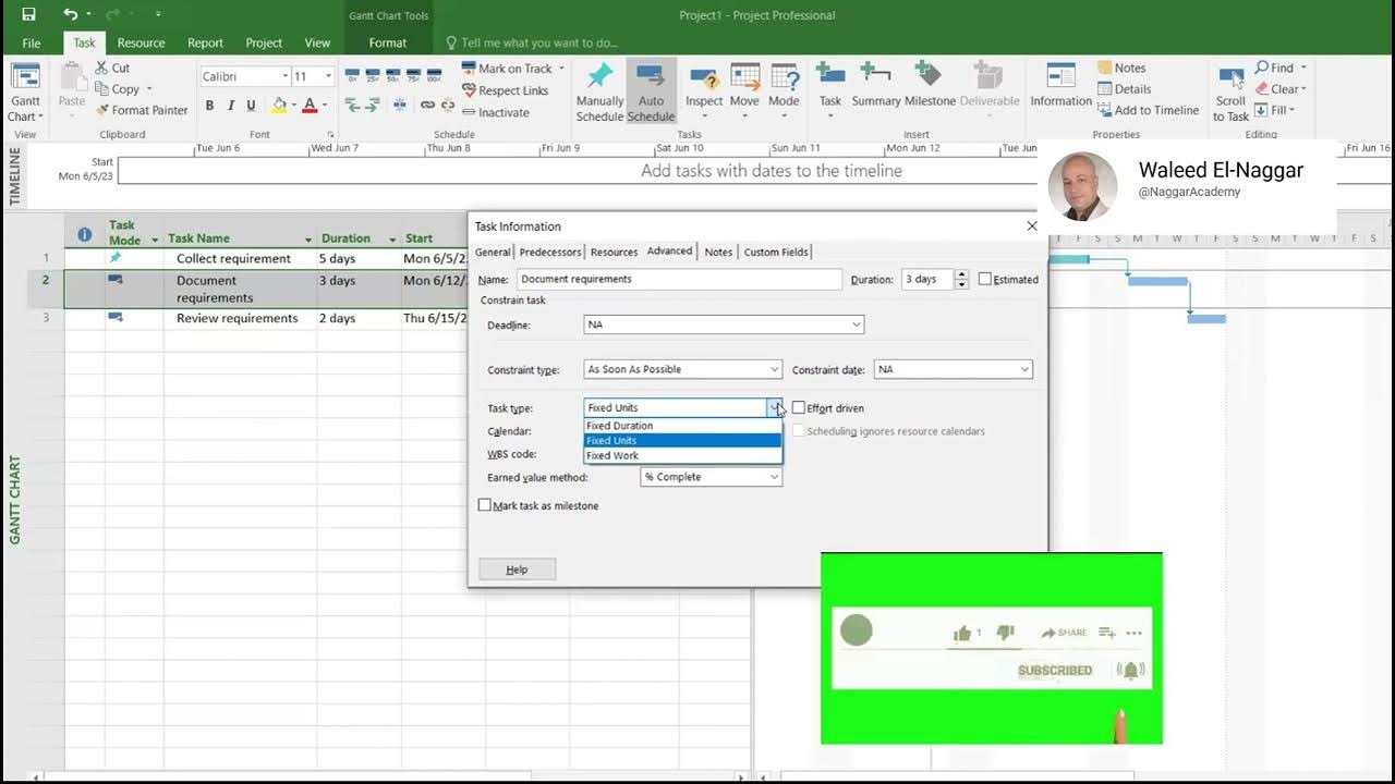 MSP-02 Adding Tasks in MS Project - YouTube