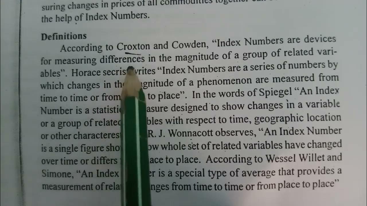 Index Number|Meaning|Definition|Characteristics|Uses|limitations|Chapter2|4 sem QT|BA ECO ...