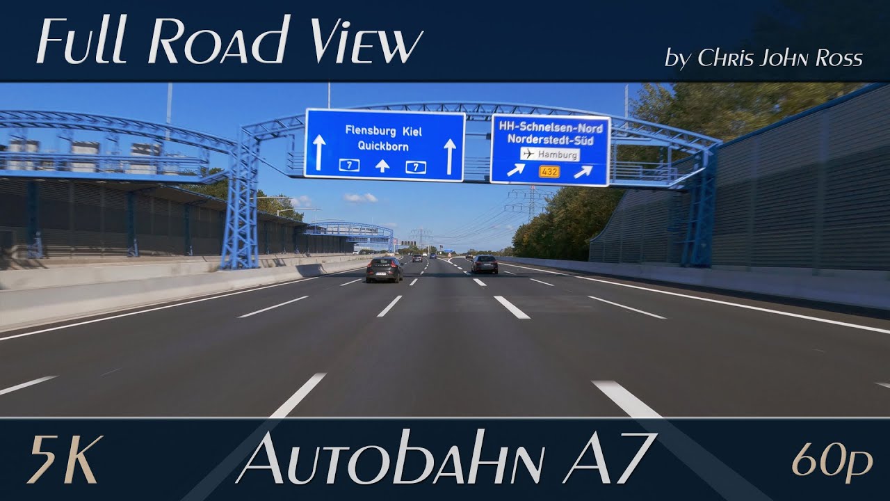 Autobahn (A7), Germany: Hamburg - Neumünster - 5K (2880p/60p) - YouTube