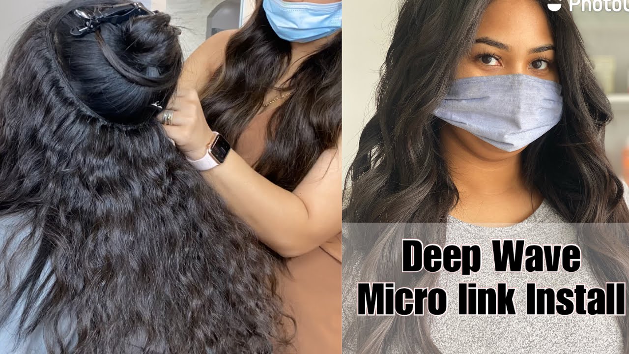 Deep Wave Micro Link Wig Install 🥇 Curly Extensions (She’s Happy Hair ...