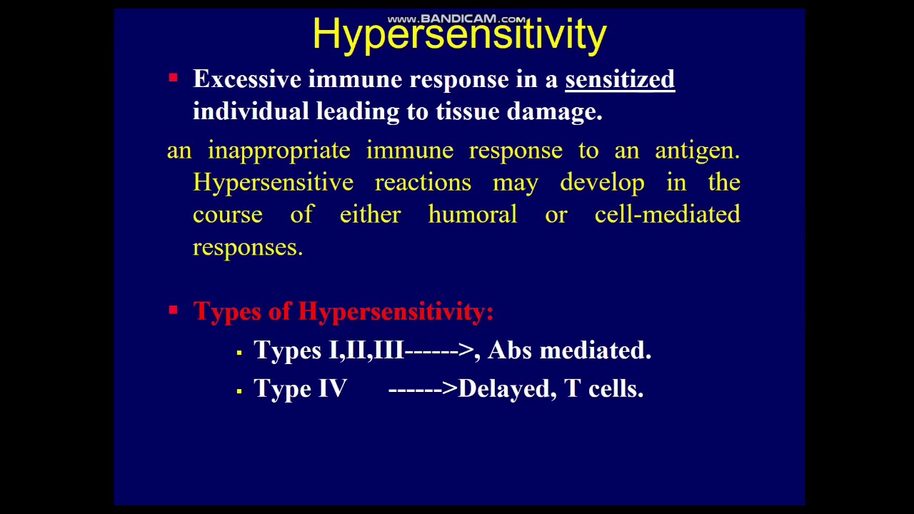 Microbiology - Hypersensitivity Type I & II - YouTube