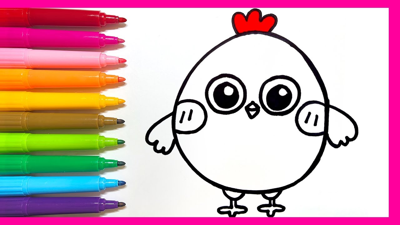 459🐔看畫學中文:小黄鸡Learn Chinese by watching and drawing: Draw and color the ...