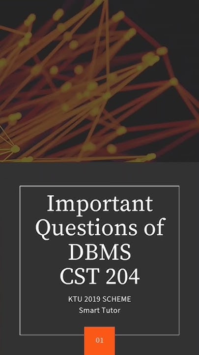 #dbms #ktu #ktu2019scheme #btech #computerscience #database #cst204 #nocopyrightmusic - YouTube