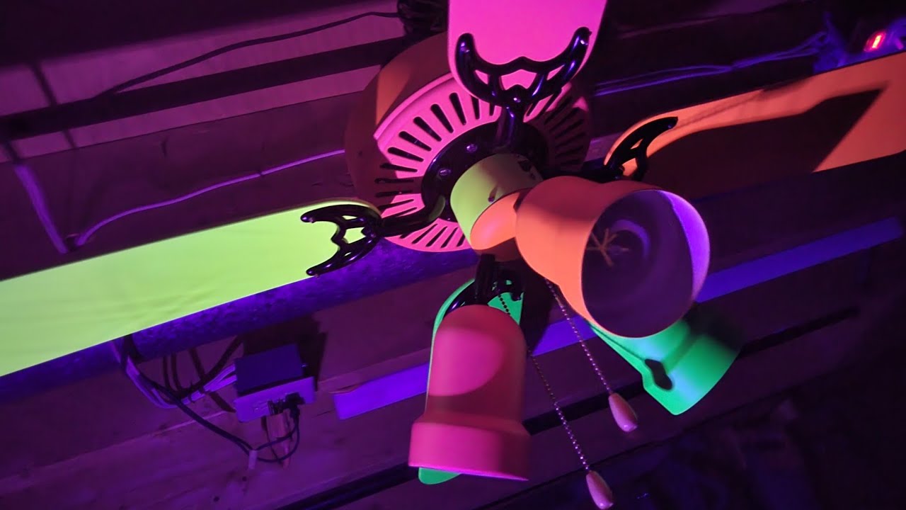 Harbor Breeze (Neon) Rainbow Ceiling Fan - YouTube