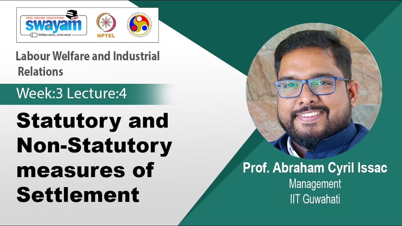 Lec 14: Statutory and Non-Statutory measures of Settlement - YouTube