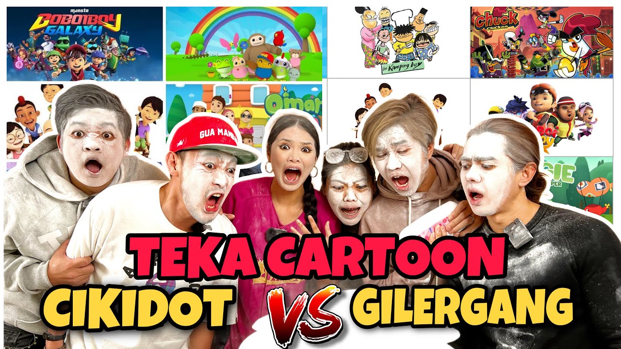 TEKA CARTOON POPULAR! CIKIDOT vs GILERGANG [LIGA YOUTUBER EP3] . SIAPA ...