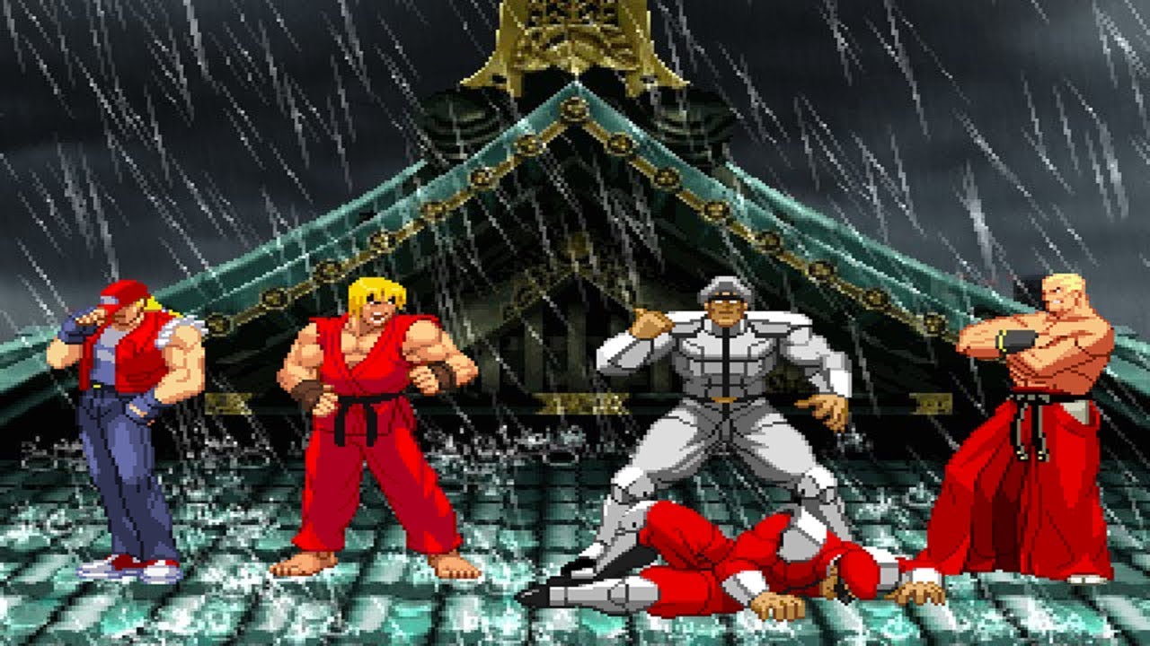 [CvS2] Terry Bogard & Ken Masters vs Shin Bison & Geese - YouTube