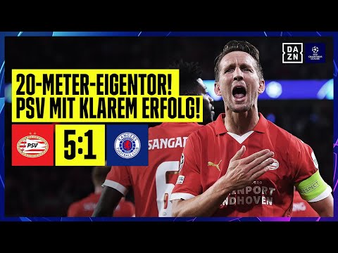 20m-Eigentor setzt Schlusspunkt bei dominantem PSV-Auftritt: PSV - Rangers | Playoffs | UCL | DAZN