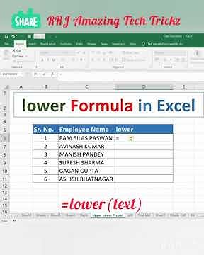 Lower Formula in Excel ll How To use Lower Function in Excel ll Use of Lower Formula in Excel # ...