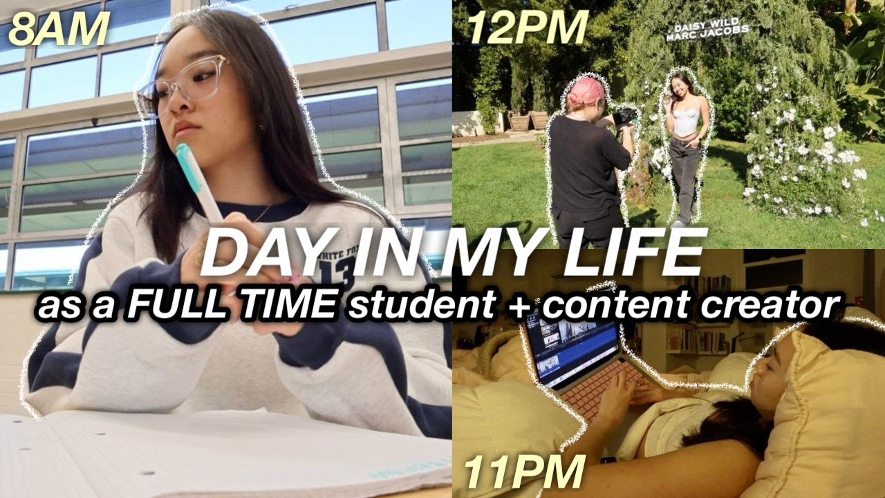 DAY IN MY LIFE as a FULL TIME student + content creator! - YouTube