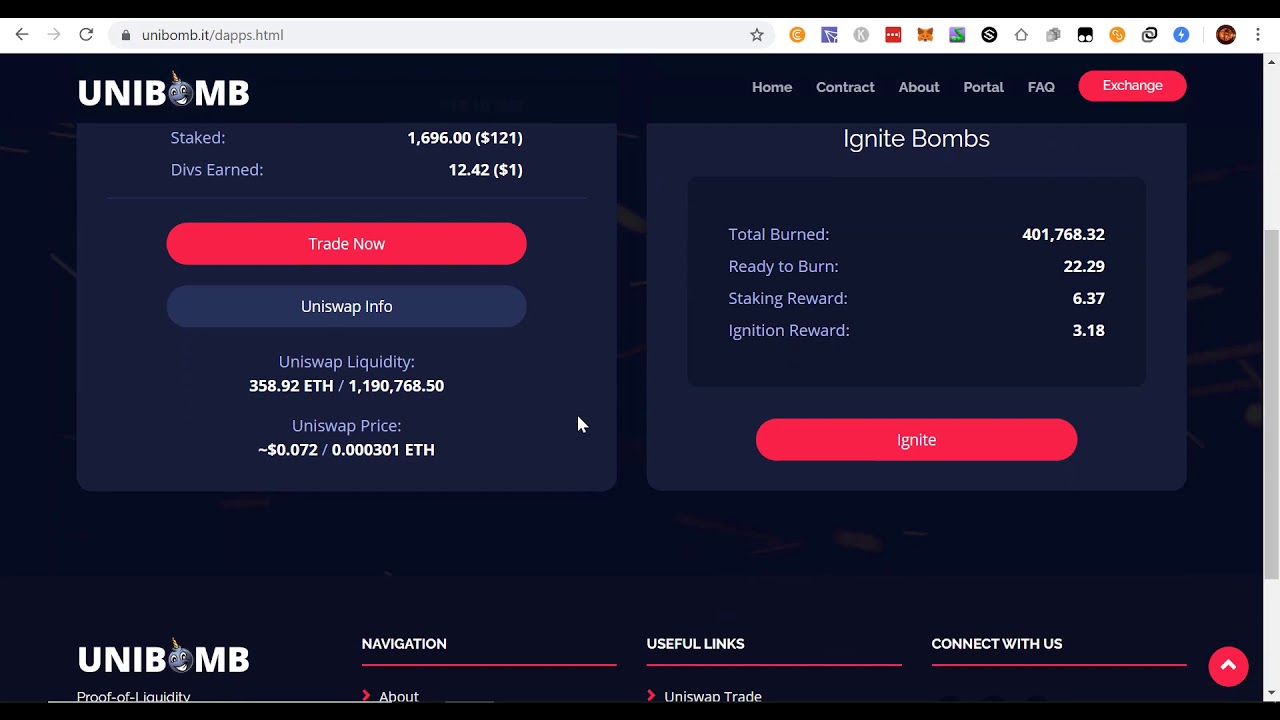 Unibomb Token 3% Deflation Per Day - YouTube