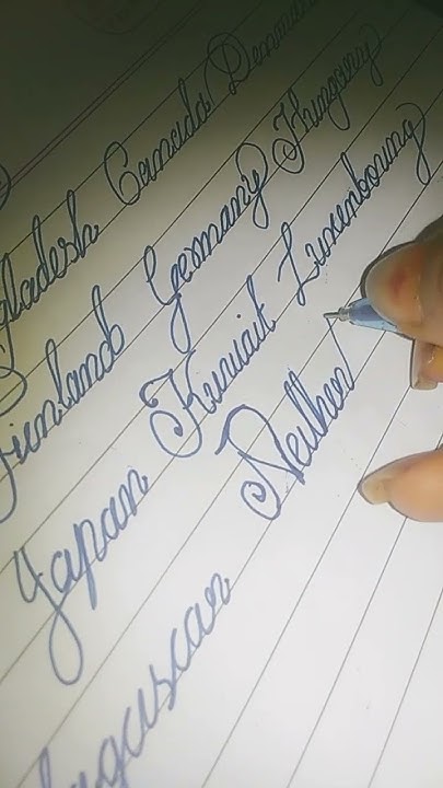 A to Z calligraphy cursive handwriting ️ ️ All country names 💙💙 support ...