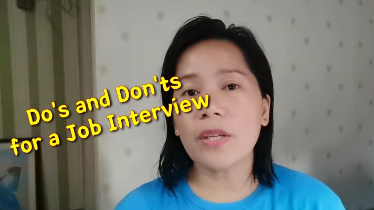 5 Do's and 5 Don'ts for a Job Interview - YouTube