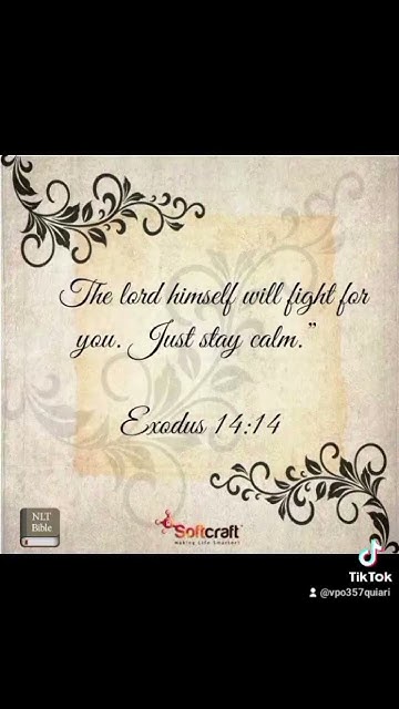 14 The lord himself will fight for you. Just stay calm.” Exodus 14:14 # ...