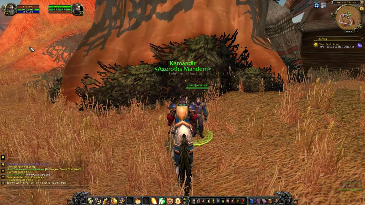 WoW quest #2491 Clap 'Em In Irons - YouTube