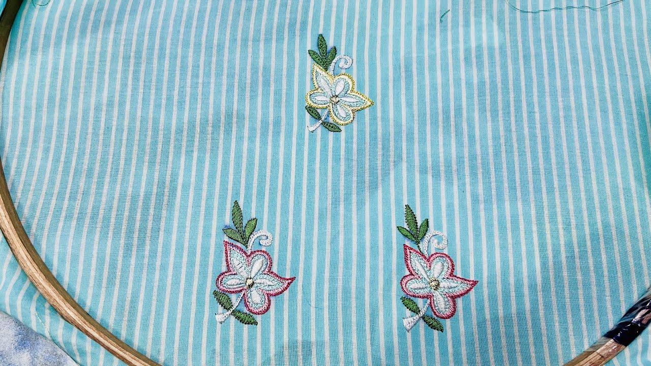 Basic flower tutorial 🌺machine embroidery beginner multithread single ...