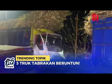 3 Truk Muatan Tebu Tabrakan Beruntun di Ngawi, Sopir Terjepit