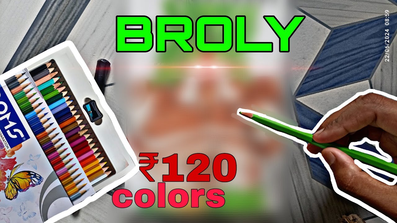 Drawing BROLY using ₹120 Pencil colours - YouTube