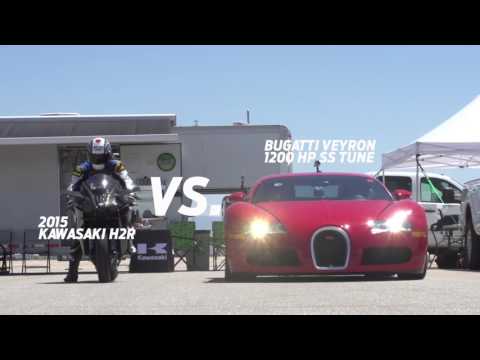 Kawasaki H2R Vs Bugatti Drag Yarışı (Race)